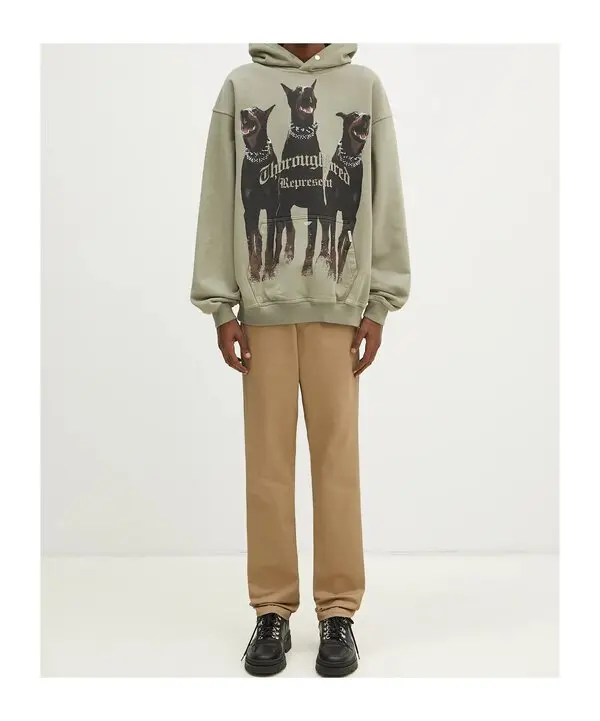 REPRESENT Thoroughbred Long Sleeve Hoodie - Green