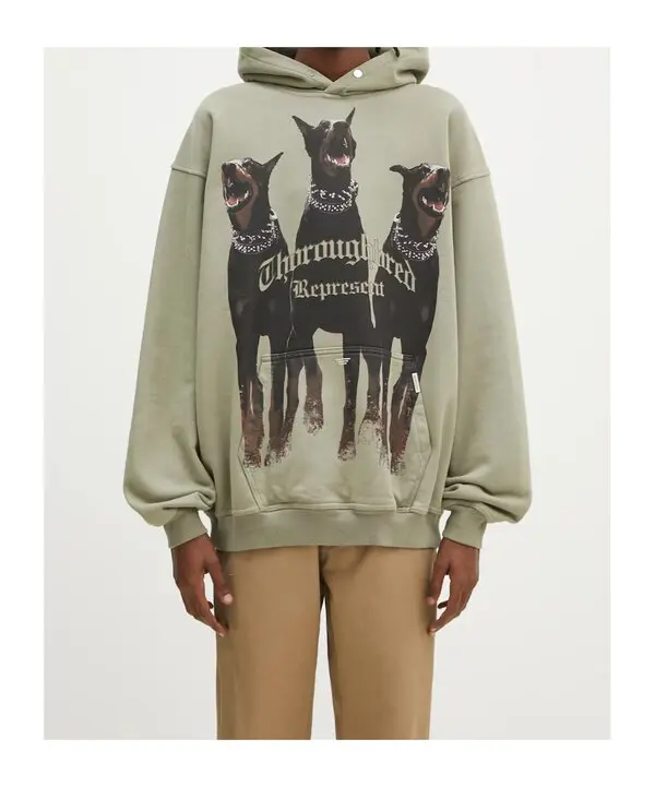 REPRESENT Thoroughbred Long Sleeve Hoodie - Green