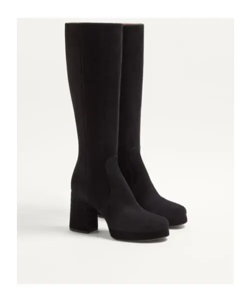 Valentino Garavani Fawcette Platform Boot In Crust Leather 90mm