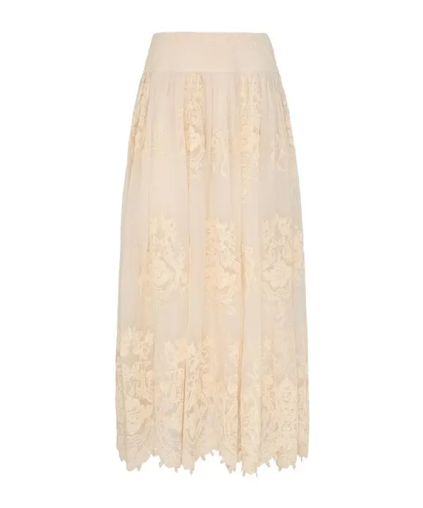 Zimmermann Luna Lace Maxi Skirt - Cream