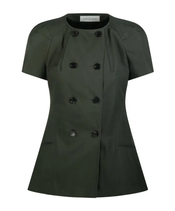 Dries Van Noten Double-breasted Short Sleeve Jacket - Bottle