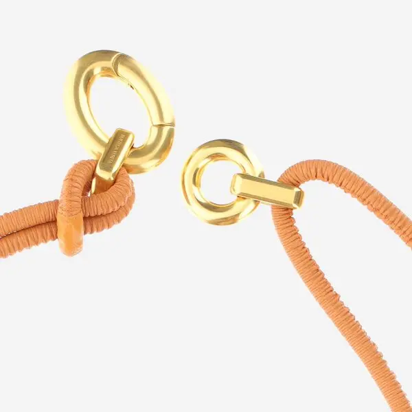 Bottega Veneta Cord Leather Belt With Gold Metal Accessories