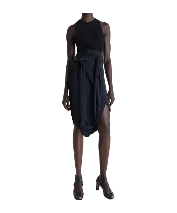 LEMAIRE Sleeveless Draped Wrap Top - Charcoal