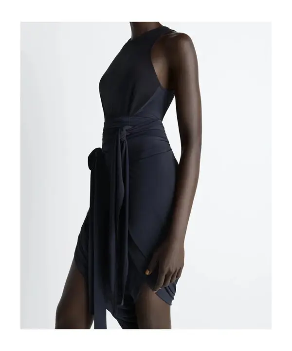 LEMAIRE Sleeveless Draped Wrap Top - Charcoal