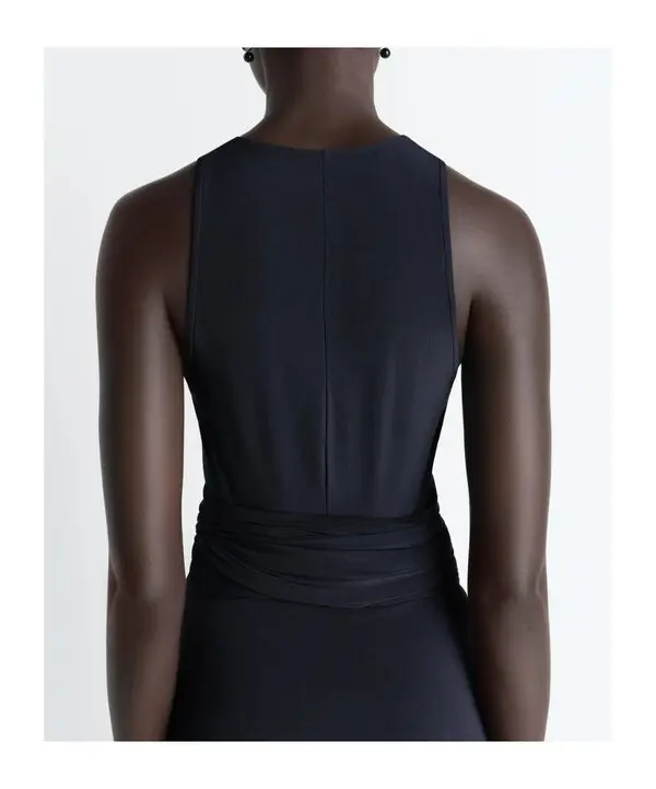 LEMAIRE Sleeveless Draped Wrap Top - Charcoal