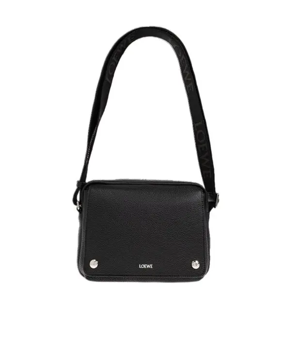 Loewe Logo Printed Messenger Bag - Black