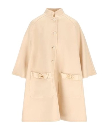 Valentino Garavani Bow Detailed Button-up Coat