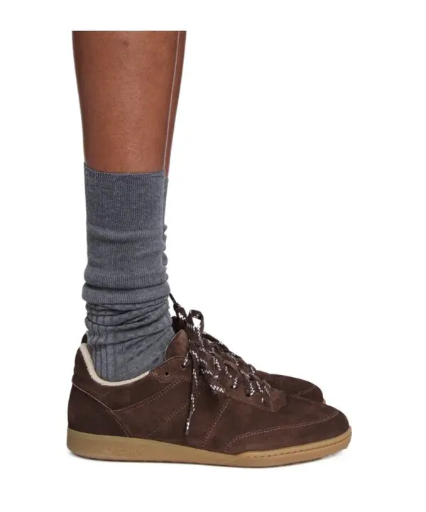 A.p.c. Round Toe Lace Up Sneakers - Chocolate-colored