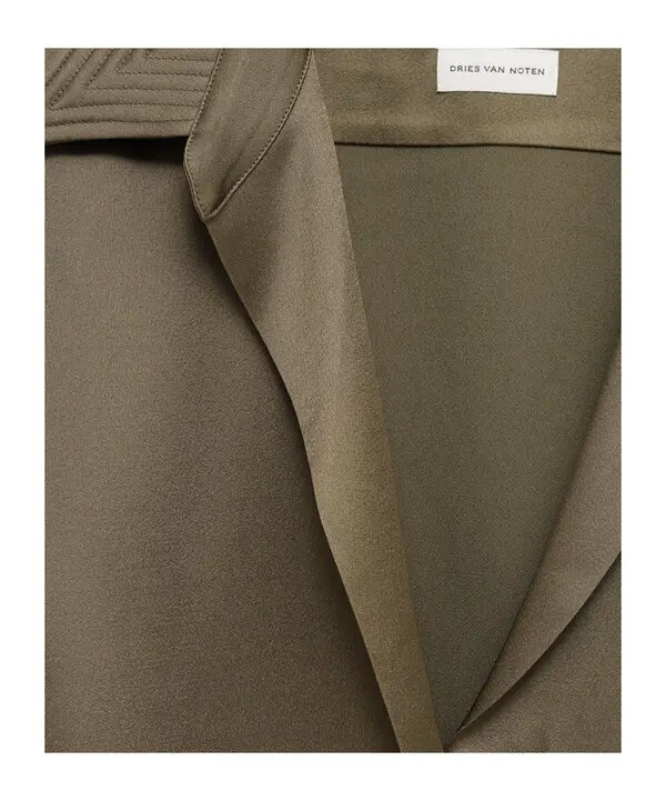 Dries Van Noten Long Sleeve Shirt With Button Trim - Green