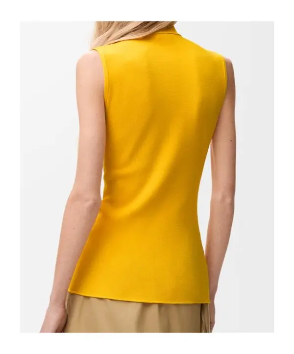 Loewe High-neck Ribbed Sleeveless Top - Yellow