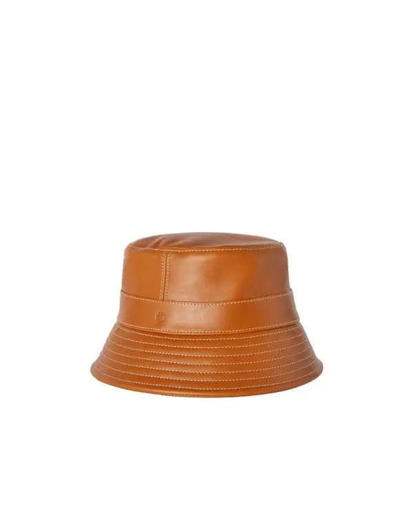Loro Piana Bucket Hat With Logo And Sewing Details - Brown