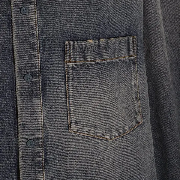 Balenciaga Sun Bleached Denim Shirt