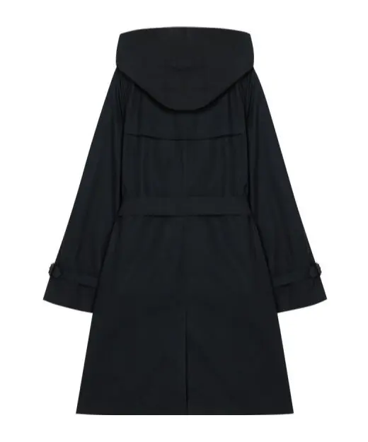 Burberry Long Sleeve Double Breasted Coat With Hood