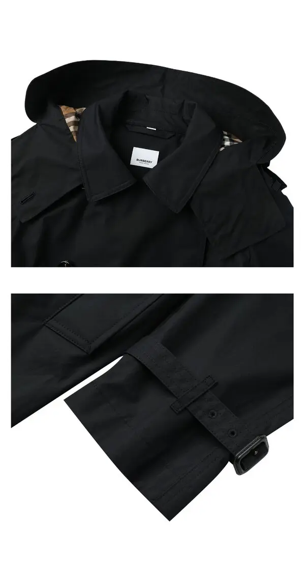 Burberry Long Sleeve Double Breasted Coat With Hood