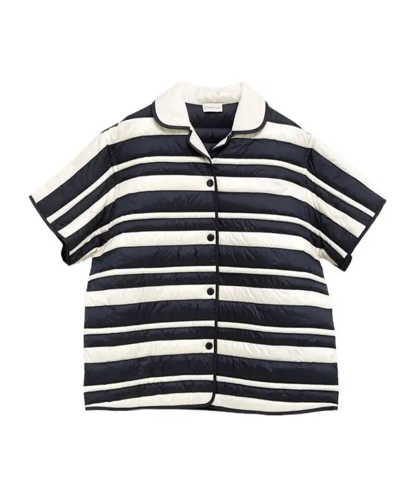 Moncler Striped Quilted Shirt - Midnight Blue