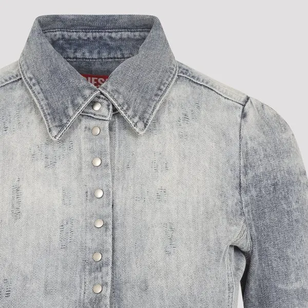 DIESEL® Distressed Honeycomb Denim Shirt