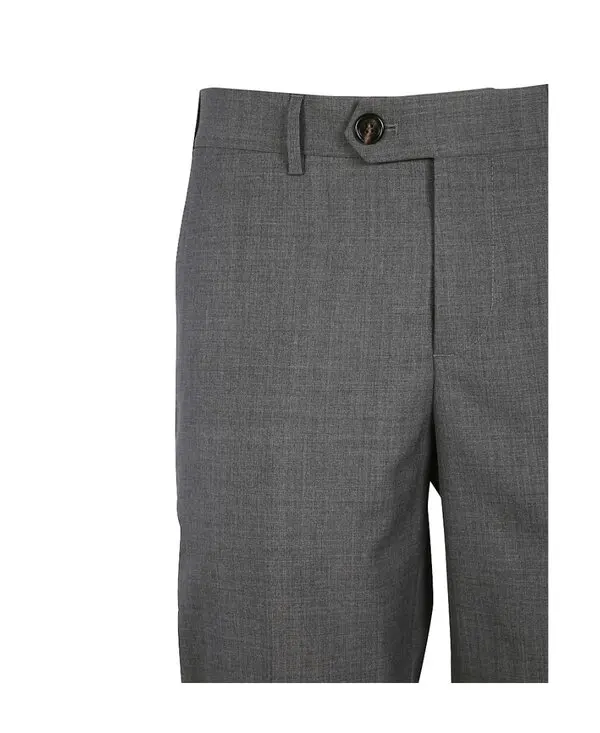 Brunello Cucinelli Mid-waist Straight Wool Casual Pants