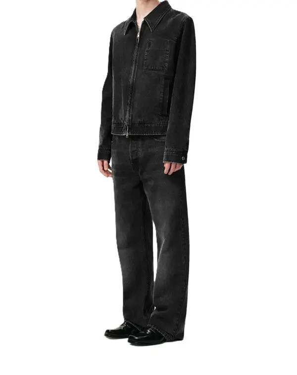 Ami Zip-up Denim Jacket - Black
