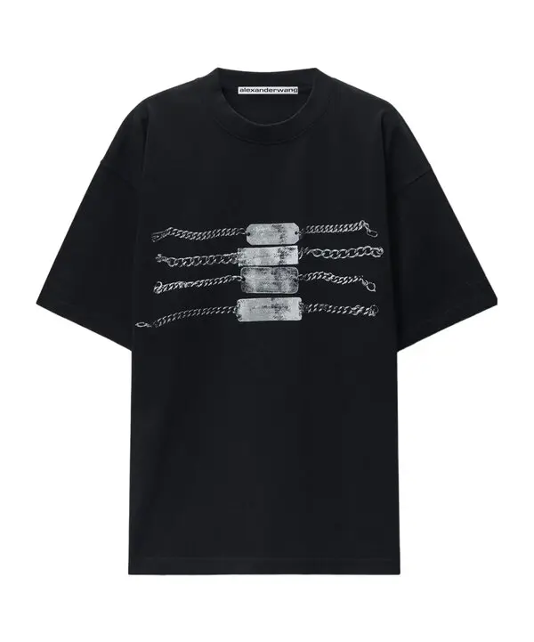 Alexander Wang Chain Graphic Oversized T-shirt - Black