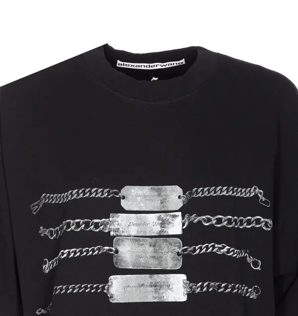 Alexander Wang Chain Graphic Oversized T-shirt - Black