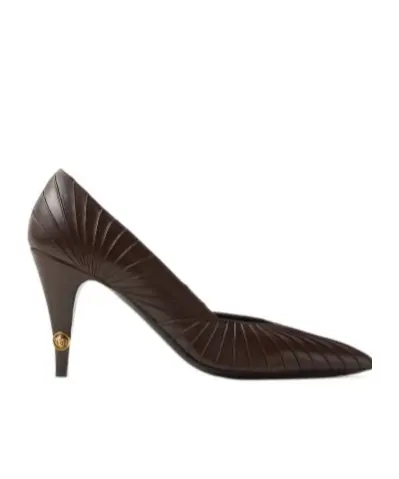 Versace Pleated Stiletto Pumps - Brown