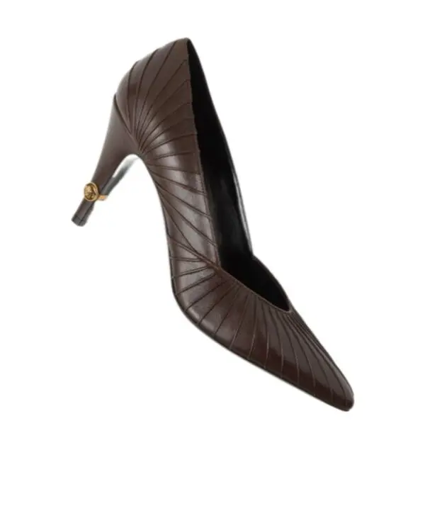 Versace Pleated Stiletto Pumps - Brown