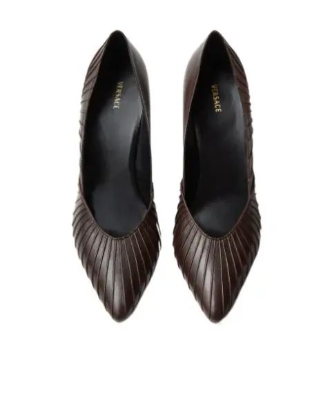 Versace Pleated Stiletto Pumps - Brown