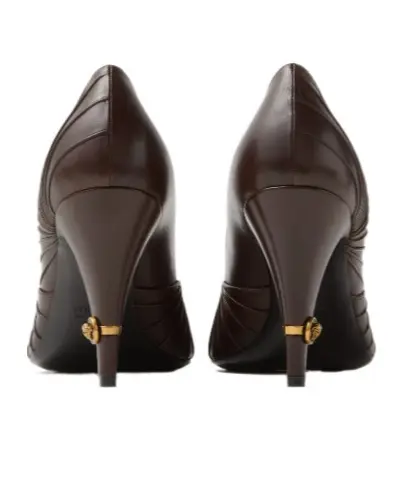 Versace Pleated Stiletto Pumps - Brown
