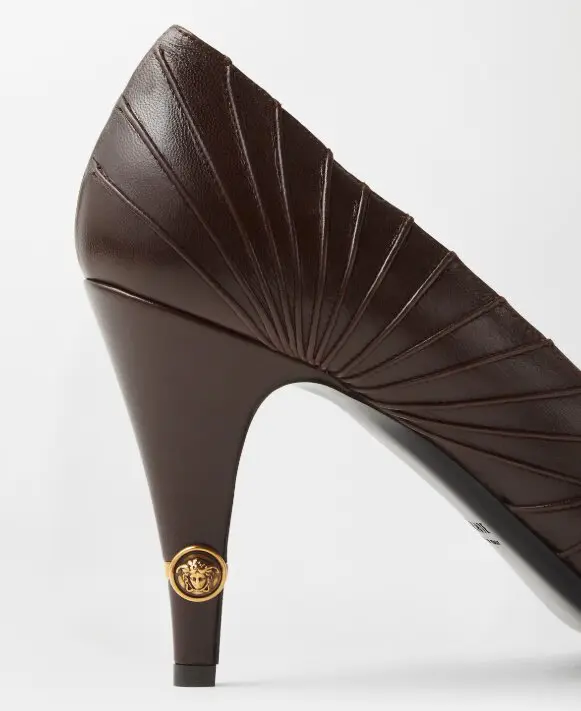 Versace Pleated Stiletto Pumps - Brown