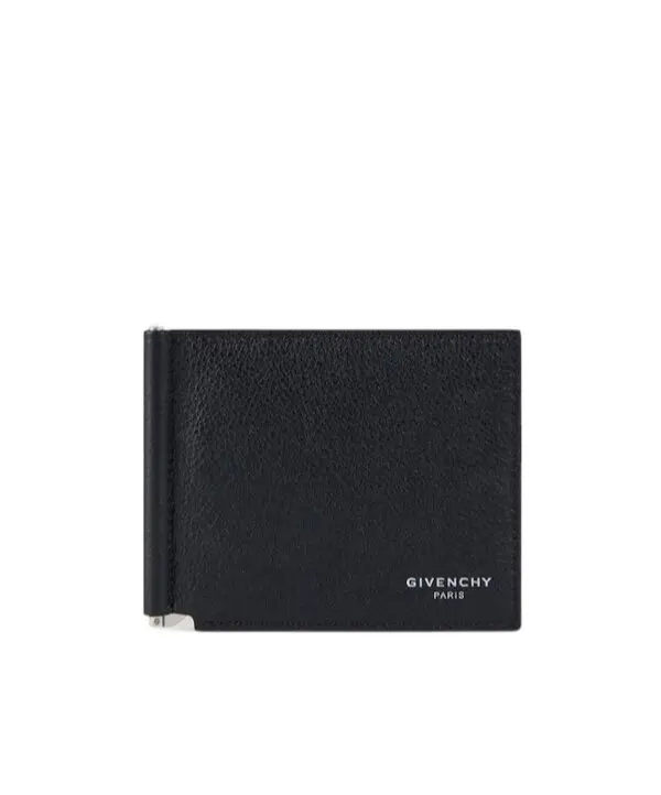 Givenchy Paris Signature Embossed Money Bill Wallet - Black