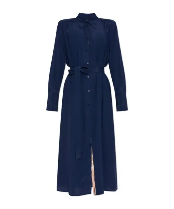 Paul Smith Belted Shirt Dress - Navy Blue