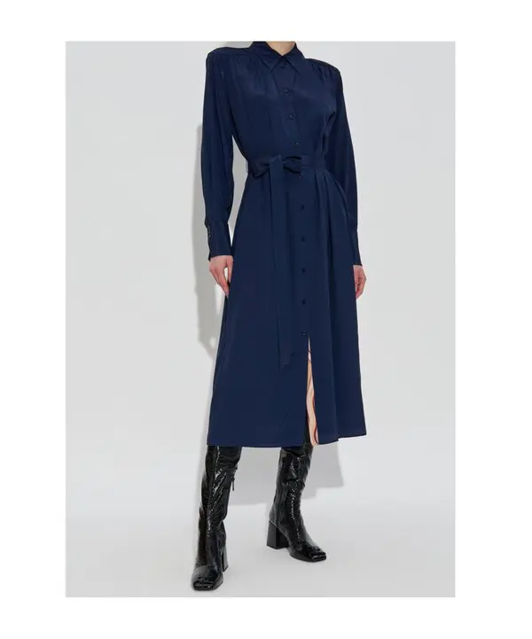 Paul Smith Belted Shirt Dress - Navy Blue