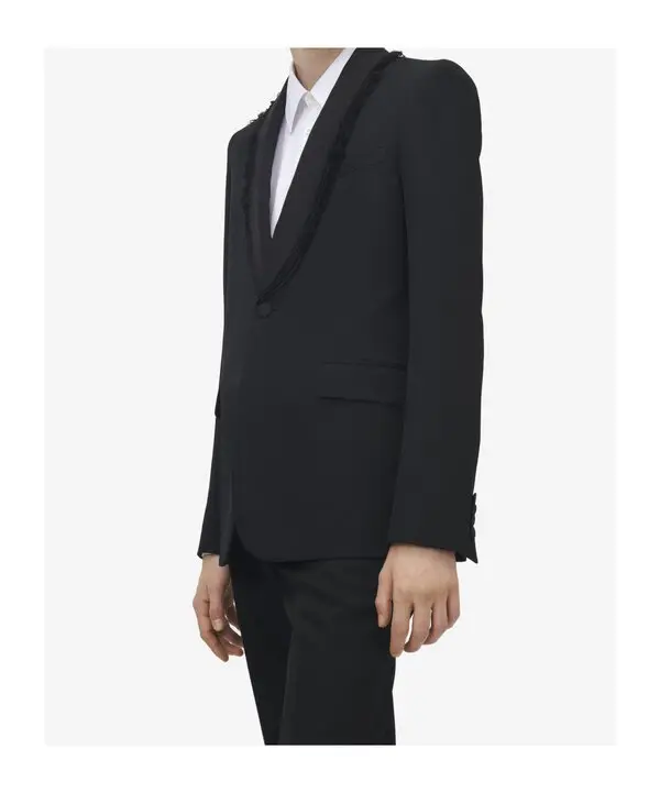Alexander McQueen Single-breasted Jacket With Frayed Lapel
