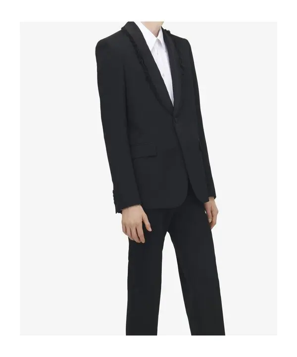 Alexander McQueen Single-breasted Jacket With Frayed Lapel