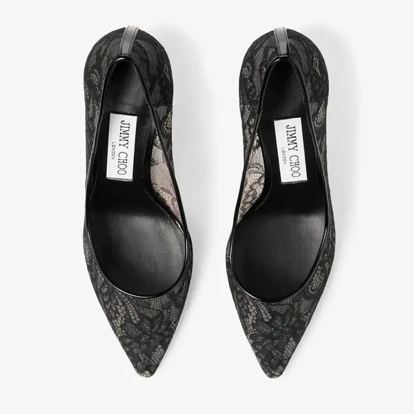 JIMMY CHOO Romy Lace Pointed Toe Pumps - Black