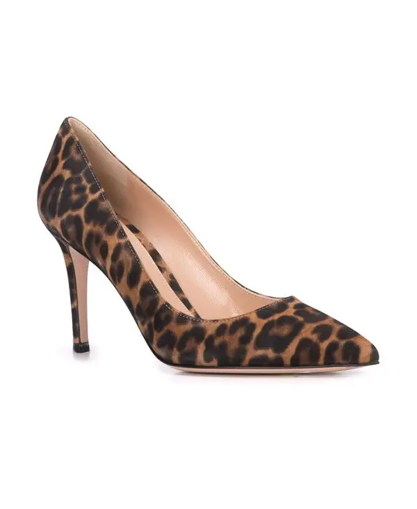 GIANVITO ROSSI Leopard Print Pointed-toe High Heels