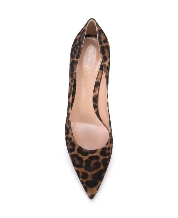 GIANVITO ROSSI Leopard Print Pointed-toe High Heels