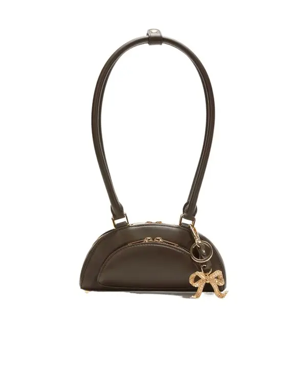 SELF-PORTRAIT Leather Mini Shoulder Bag - Brown
