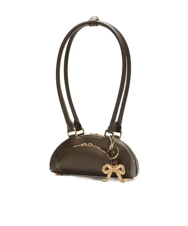 SELF-PORTRAIT Leather Mini Shoulder Bag - Brown