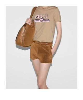 Gucci Logo Print Cotton T-shirt - Camel