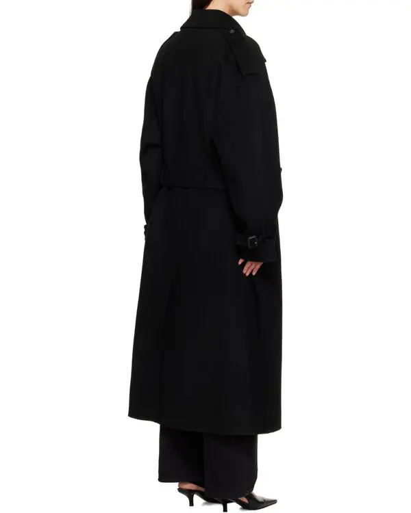 TOTEME Long-sleeved Double-breasted Belted Coat - Black