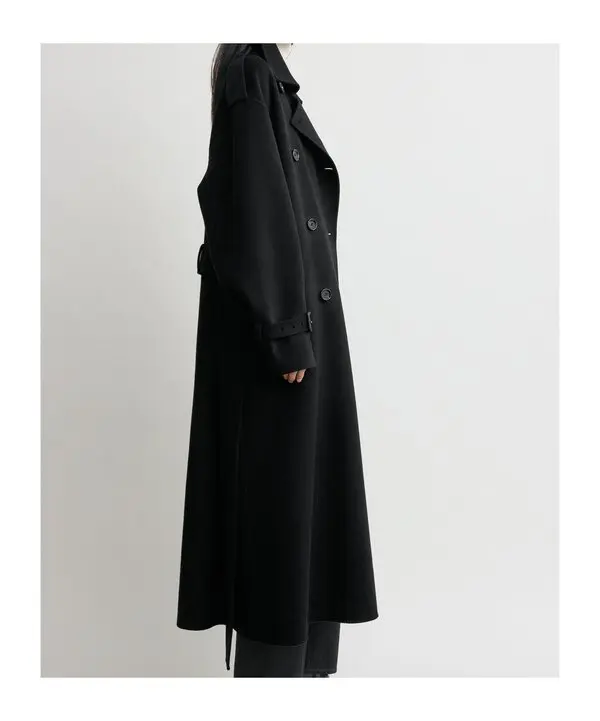 TOTEME Long-sleeved Double-breasted Belted Coat - Black