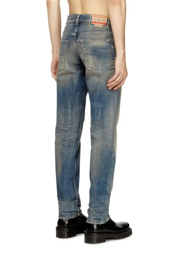 DIESEL® D-definitive Distressed Regular Fit Jeans - Medium Blue