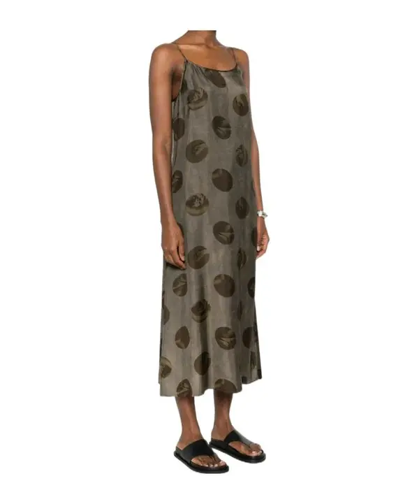 UMA WANG Anaya Printed Strappy Dress - Black