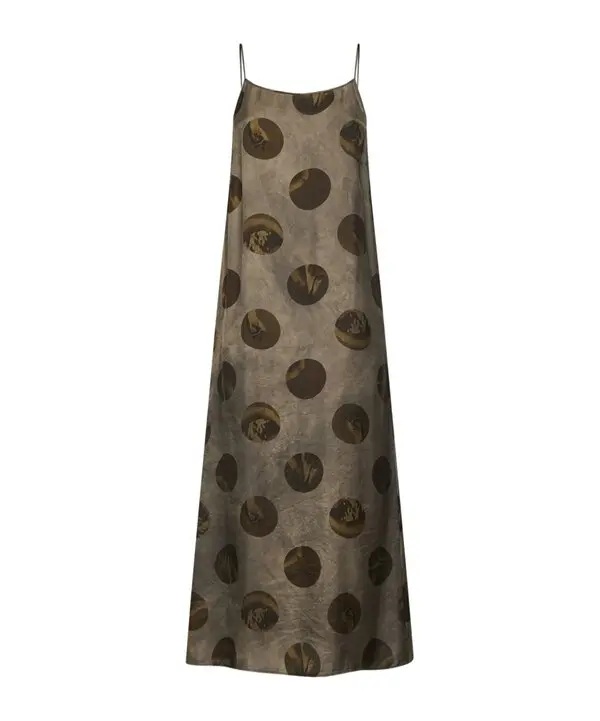 UMA WANG Anaya Printed Strappy Dress - Brown