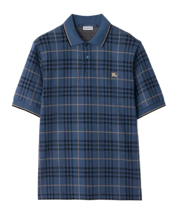 Burberry Logo Embroidered Checked Polo Shirt