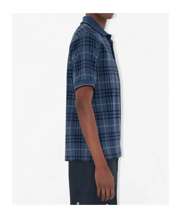 Burberry Logo Embroidered Checked Polo Shirt