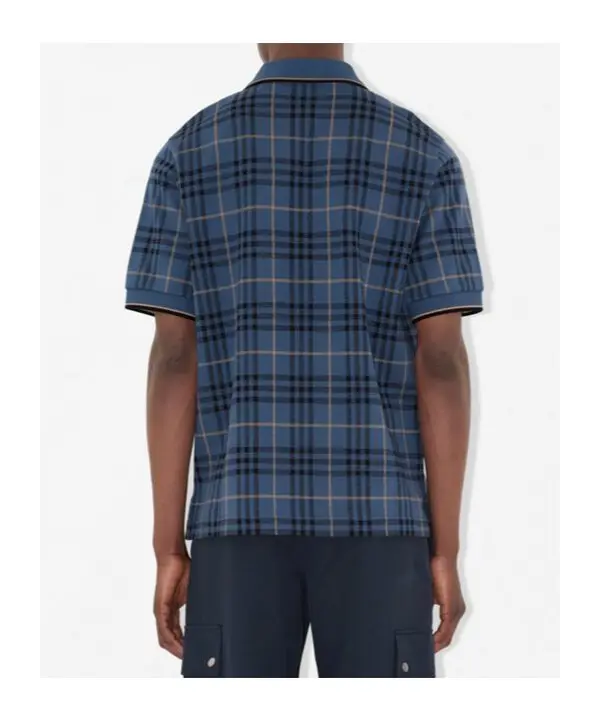 Burberry Logo Embroidered Checked Polo Shirt