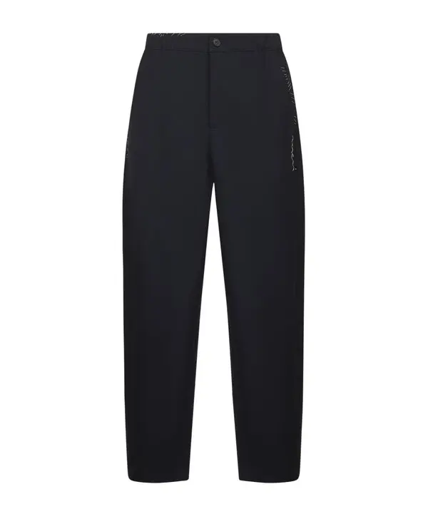 Marni Straight-leg Trousers With Stitching Detail - Black
