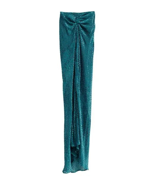 Dries Van Noten Pleated Polka Dot Midi Skirt